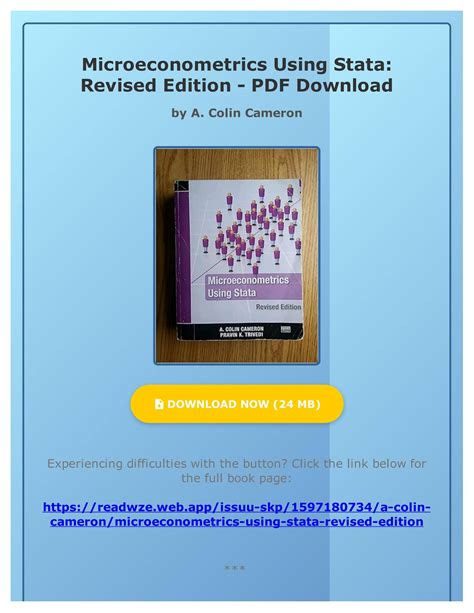Download Microeconometrics Using Stata Revised Edition By A Colin Cameron By Drewhilperttk Issuu