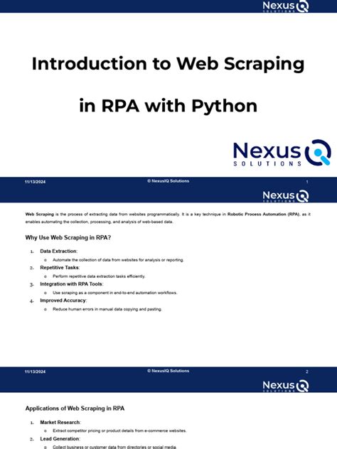 Introduction To Web Scraping In Rpa With Python Pdf World Wide Web