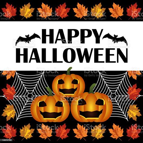 즐거운 할로윈 보내세요 인사말 카드 벡터 일러스트 레이 션 Ii 10월에 대한 스톡 벡터 아트 및 기타 이미지 10월 가을