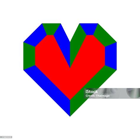 빨강 파랑 및 녹색 사랑 하트 아이콘 3d 0명에 대한 스톡 벡터 아트 및 기타 이미지 0명 개념 공휴일 Istock