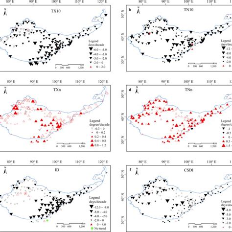 The Spatial Distribution Patterns Of Trends Per Decade During 1961 2016