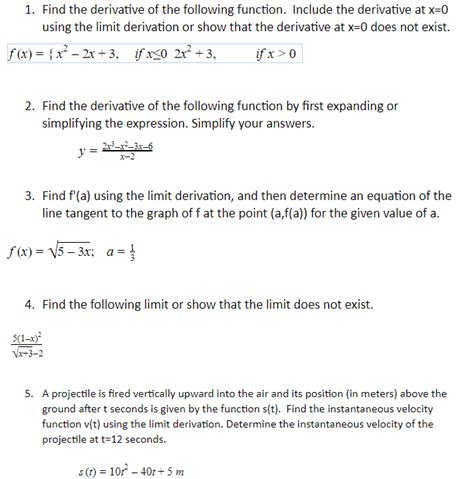 Solved Find The Derivative Of The Following Function Chegg
