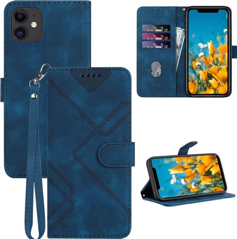 Amazon Com Jhwvvtf For Iphone Wallet Case Card Holder Leather Kick Stand Wrist Strap