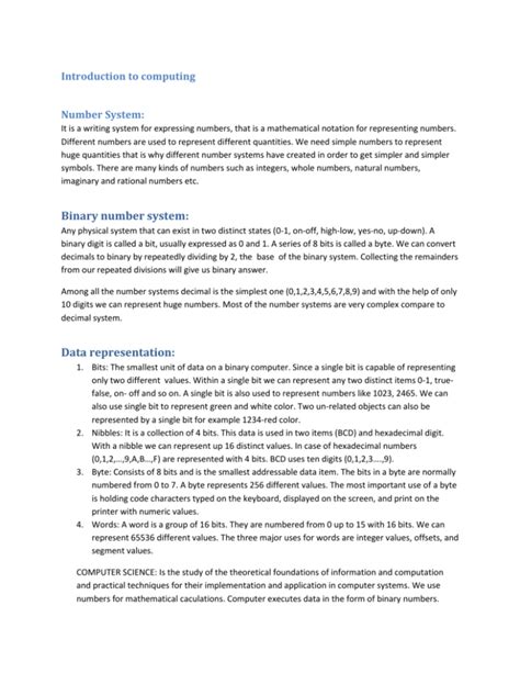 introduction to computing