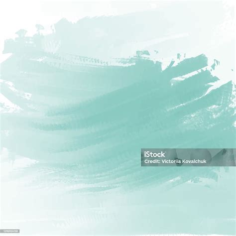 손으로 그린 수채화 물살 그림 민트 추상적 인 질감 석고 직물 종이 파노라마 배너 웹 포스터 모형 배경 벽지에 대한 얼룩 젖은 브러시를 디자인합니다 가벼운에 대한 스톡 벡터