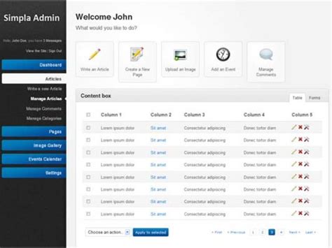 Html Template For Admin Panel Free And Premium Customizable Css Html