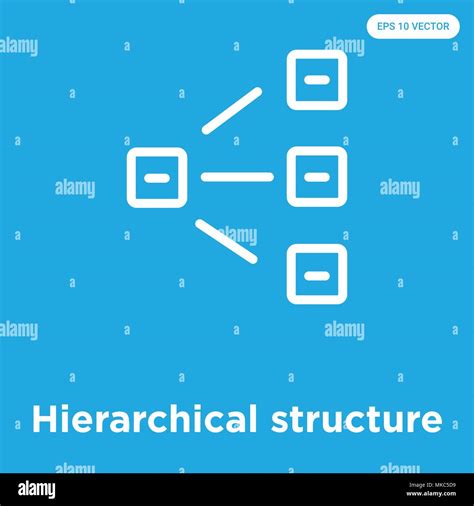 Hierarchical Structure Vector Icon Isolated On Blue Background Sign And Symbol Stock Vector