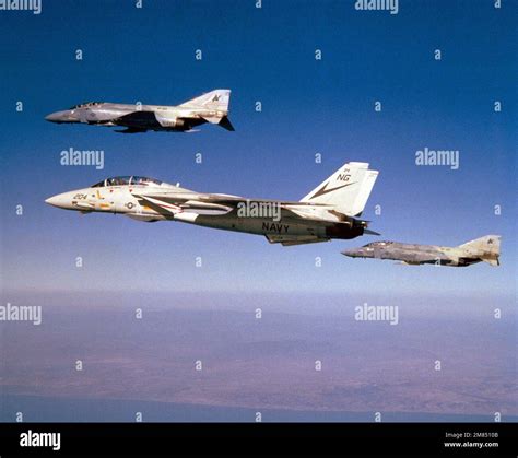 An Air To Air Left Side View Of Fighter Squadron 24 Vf 24 F 14a