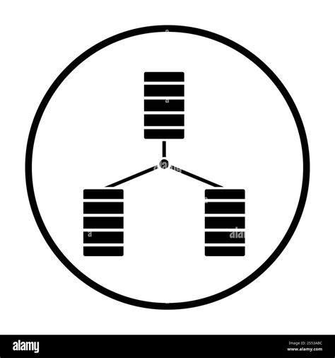 Database Icon Thin Circle Stencil Design Vector Illustration Stock Database Icon Thin Circle Stencil Design Vector Illustration Stock