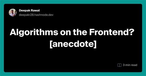 mina bessada anise on linkedin algorithms on the frontend [anecdote]
