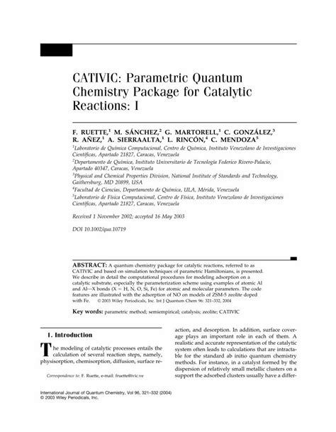 Pdf Cativic Parametric Quantum Chemistry Package For Catalytic Reactions I Dokumen Tips