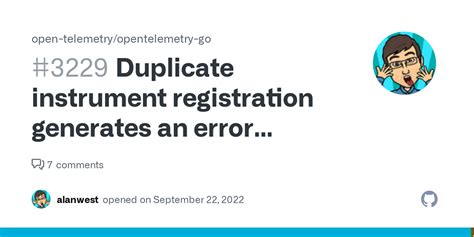Duplicate Instrument Registration Generates An Error Instead Of A Valid Instrument · Issue 3229