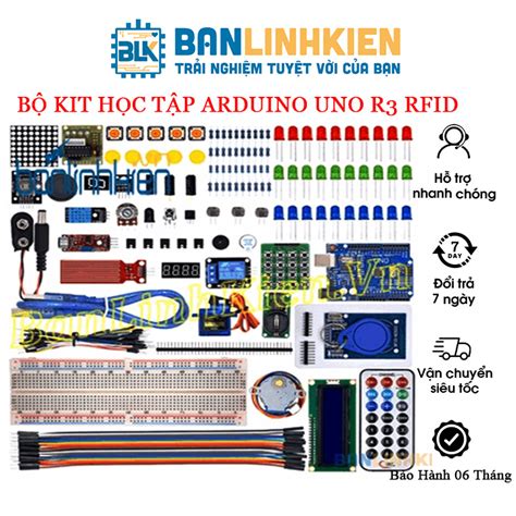 [bẢo hÀnh 6 thÁng] combo bộ kit học tập arduino uno r3 rfid chÍp cẮm