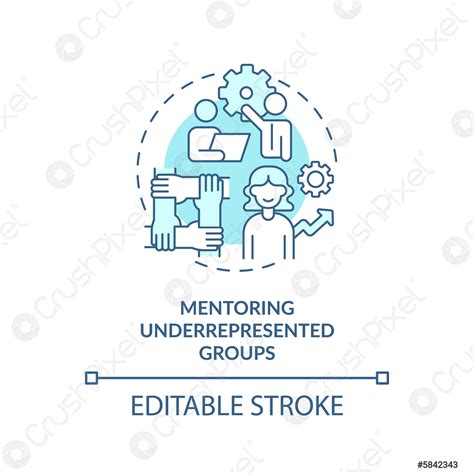 Mentoring Underrepresented Groups Turquoise Concept Icon Stock Vector