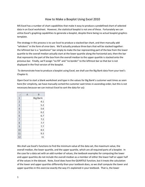 How To Make A Boxplot Using Excel 2010 Docest