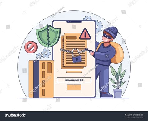 Illustration Cybercrime Hacker Attempts Gain Unauthorized Stock Vector