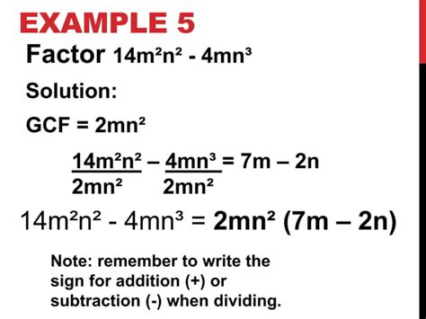 Factoring Polynomials With Common Monomial Factor Pptx