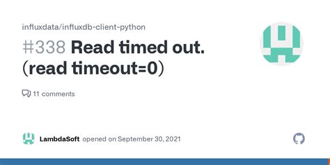 Read Timed Out Read Timeout0 · Issue 338 · Influxdatainfluxdb