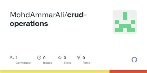 GitHub MohdAmmarAli Crud Operations