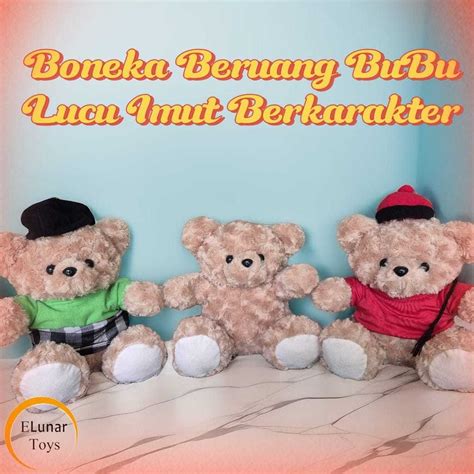 Jual Boneka Beruang Bubu Kecil Berkarakter Ulang Hadiah Tahun Kado Pacar Istri Suami Tedi Bear