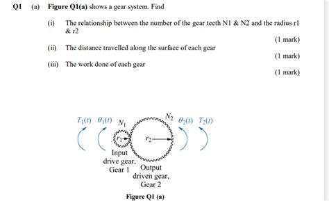 Solved Q1 A Figure Q1 A Shows A Gear System Find I The Chegg Com