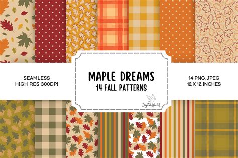 Fall Seamless Pattern Bundle Graphic By Digital World Creative Fabrica