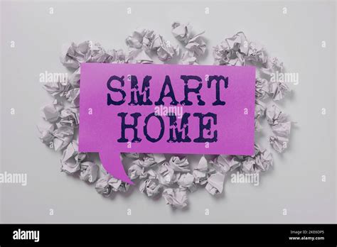 Sign Displaying Smart Home Concept Meaning Automation System Control Lighting Climate