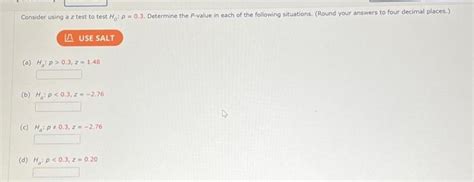 solved consider using a z test to test h0 ρ 0 3 determine