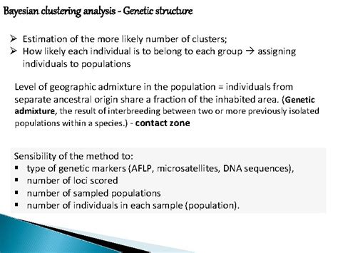 Bayesian Clustering Analysis Genetic Structure Detection Of Population