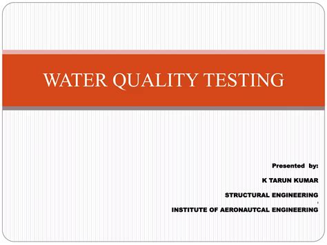 Water Quality Testing Pptx