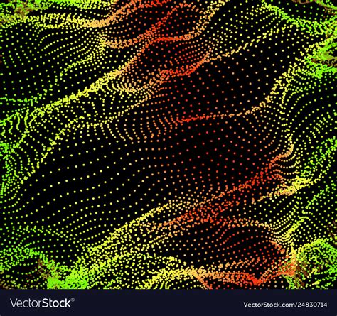 dynamic particles wave from nodes 3d sea flow vector image