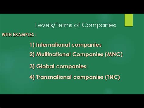 Multinational Corporations Examples
