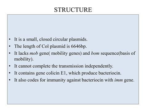 Plasmid Types Structure And Functions Pptx