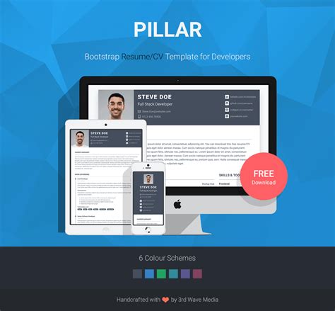 Pillar Free Bootstrap 5 Resume Cv Website Template For Developers
