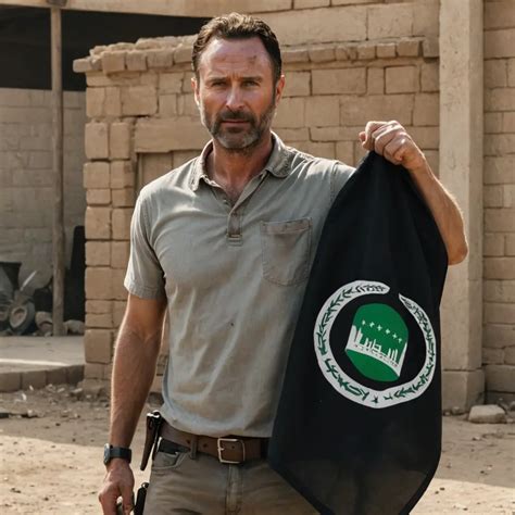 صوره لريك غرايمز يحمل علم بيكاسو الخليج Gulf Picasso