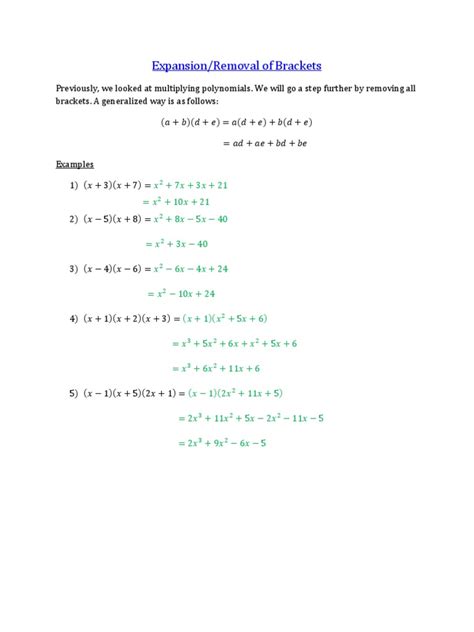 Pm Bracket Removal And Factorisation Pdf Pdf Factorization