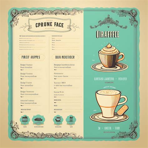Premium Ai Image A Set Of Menu Layout 2d Design With Vintage Style