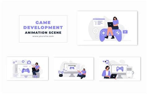 Game Developer Vector 2d Design Animation Scene After Effects Templates