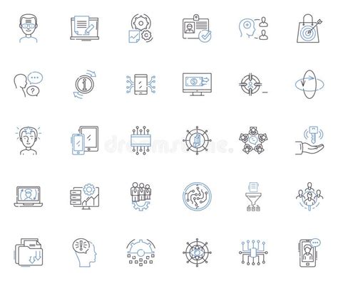 Professional Collaboration Line Icons Collection Partnership Unity