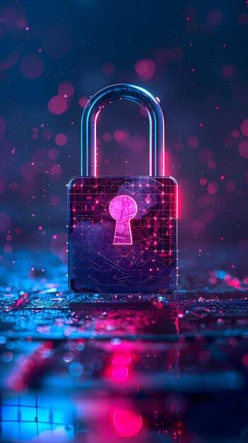 Data Encryption Photo Realistic Digital Lock Surrounded By Matrix Code
