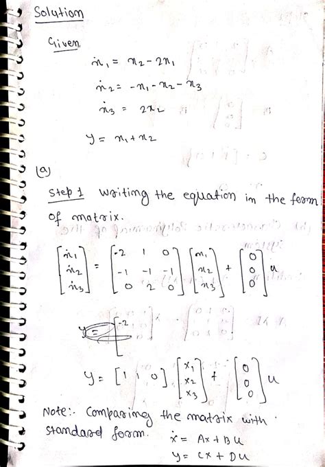 Solved The Linearized Dynamic Model Of A Certain Process Is Given