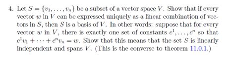 Solved 4 Let S V1 Vn} Be A Subset Of A Vector