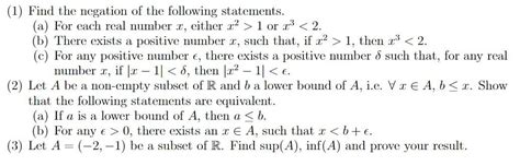Solved Find The Negation Of The Following Statements Chegg
