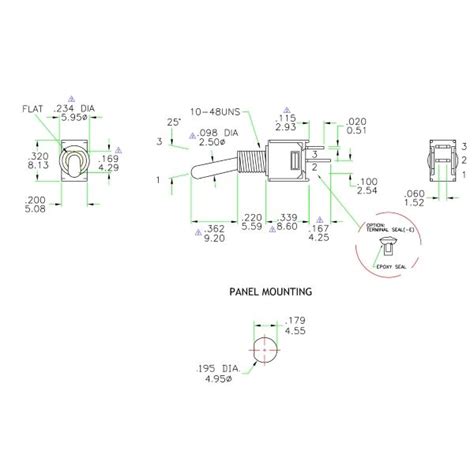Sub Miniature Toggle Switch SPDT ON ON Panel Mount Railwayscenics