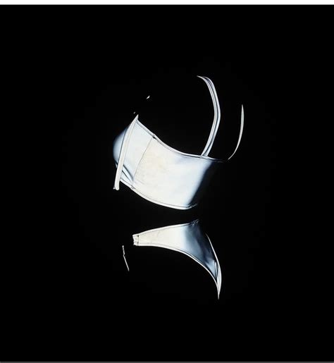 폴리 에스터 Schoolbag 버클 반사 비키니 숙 녀 분할 수영복 색상 흰색 크기 M