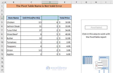 Fix The Pivot Table Name Is Not Valid Causes With Solutions