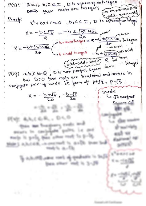 SOLUTION Quadratic Equation Handwritten Notes For IIT JEE Like Competitive Exam Studypool