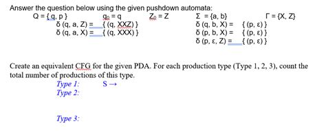 solved answer the question below using the given pushdown