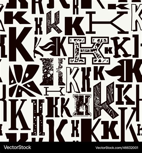 Typographic Letter K Pattern Royalty Free Vector Image
