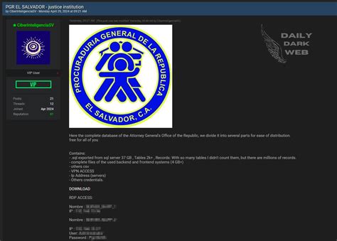 Alleged Leak Of Procuraduría General De La República Database By Threat